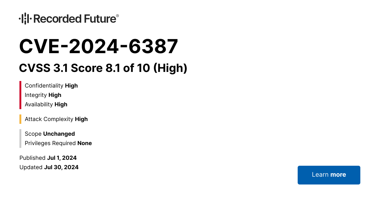 CVE-2024-6387 Description, Impact and Technical Details CVE-2024-6387 Description, Impact and Technical Details