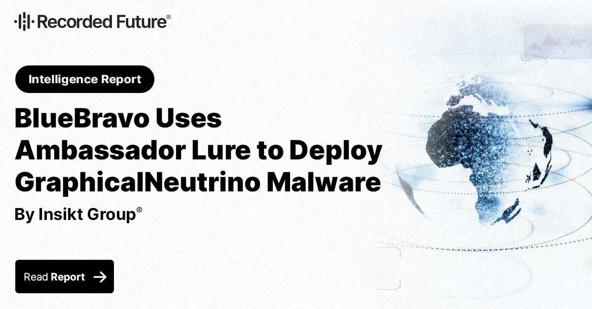 BlueBravo Uses Ambassador Lure to Deploy GraphicalNeutrino Malware | Recorded Future
